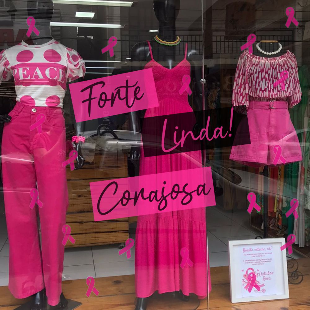 Adesivo Vitrine Outubro Rosa 4 - Magazine do Adesivo
